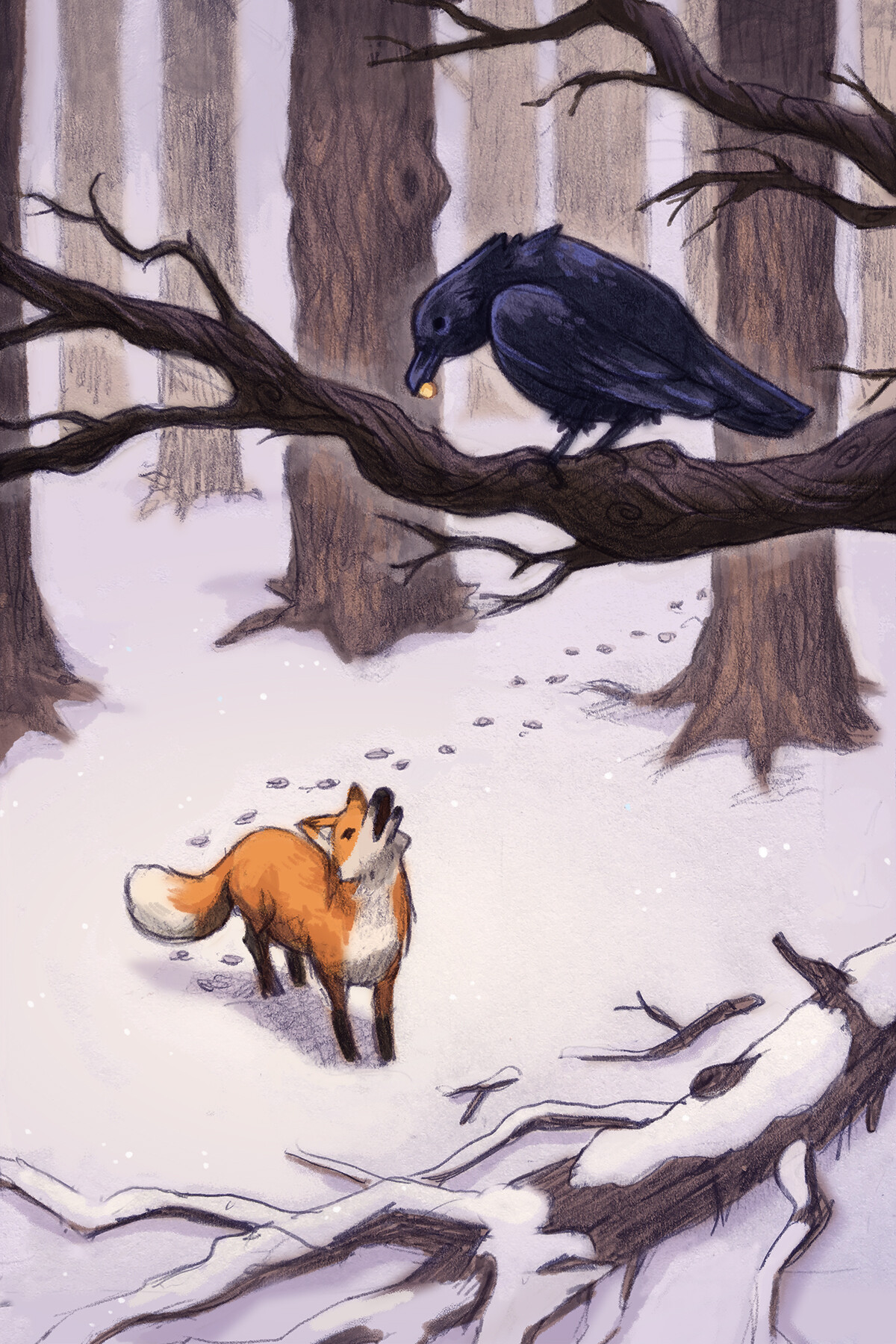 ArtStation - The Fox and the Crow