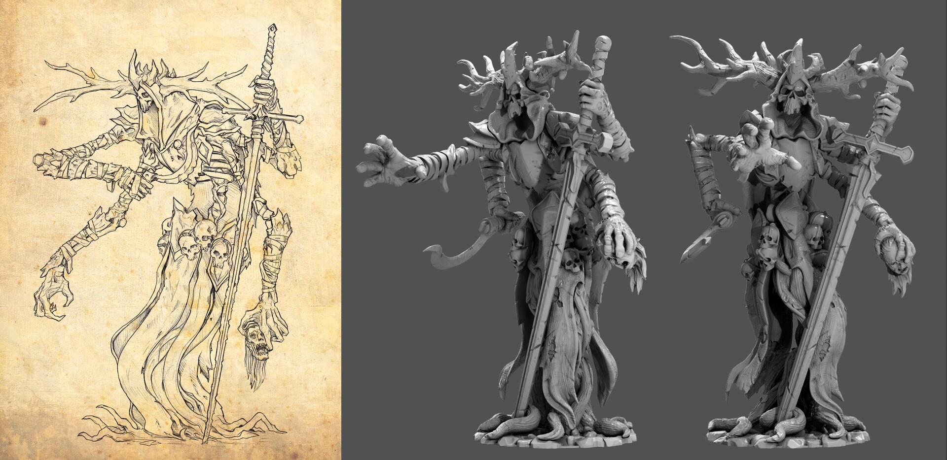 ArtStation - Fraudstenner wraith - forest horror