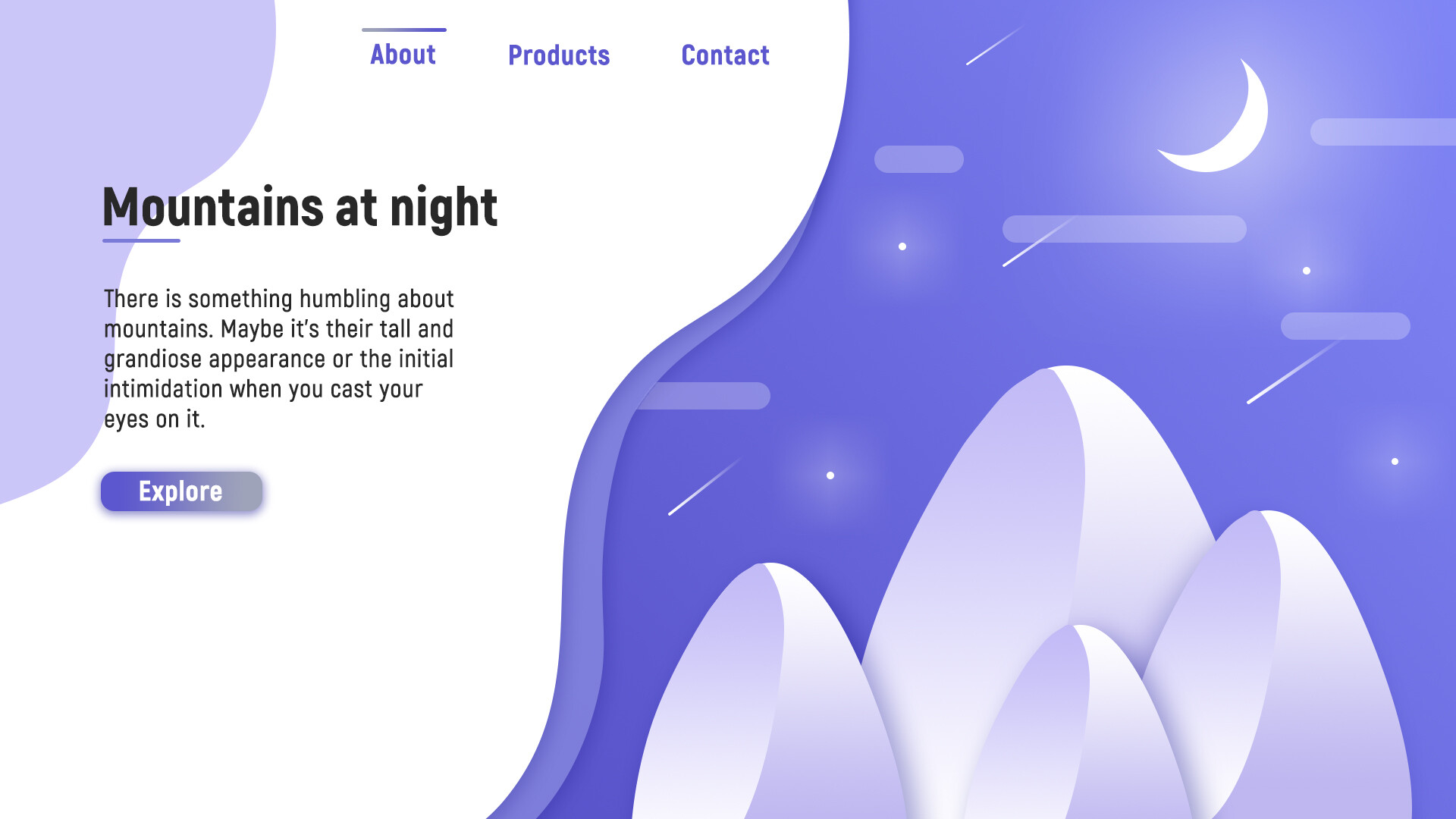 ArtStation - Modern UI | Mountain Night