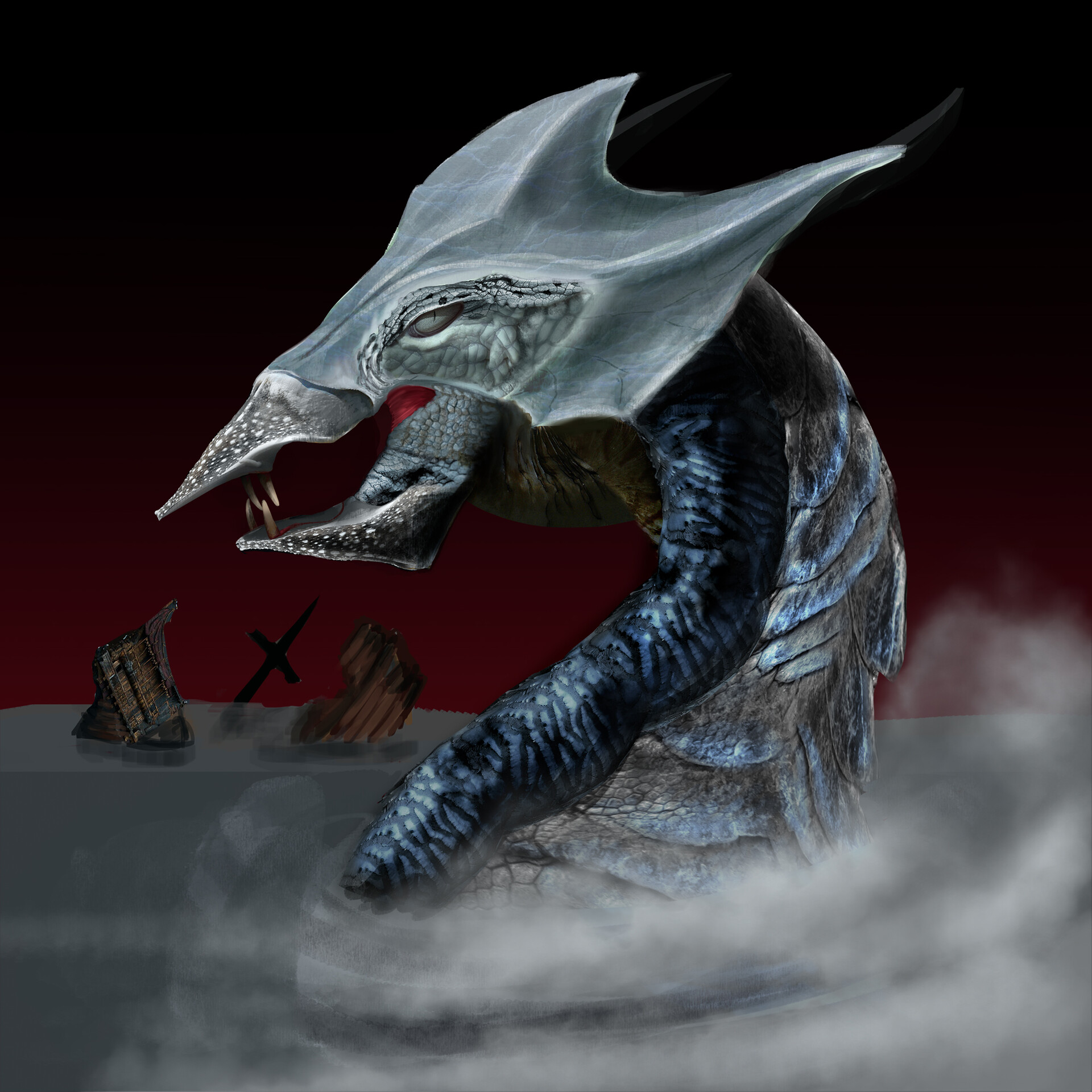 ArtStation - Old concept - Water Drake