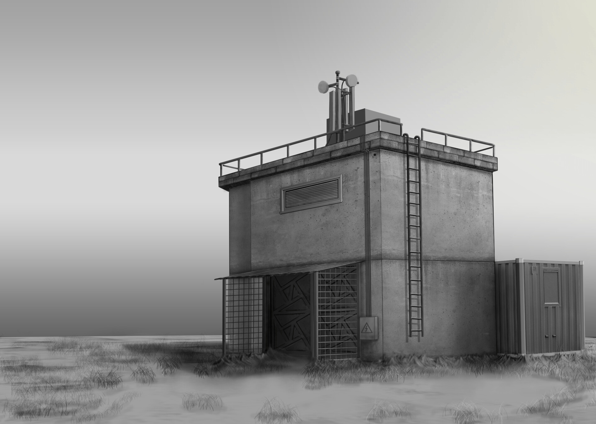 ArtStation - The building is in some post-apocalyptic world.