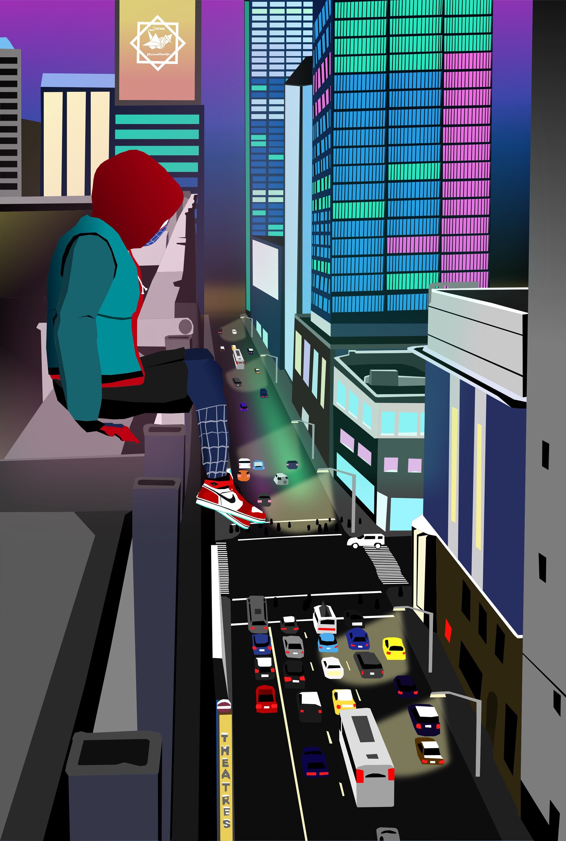 ArtStation - Into the Spiderverse- Nighttime Cityscape