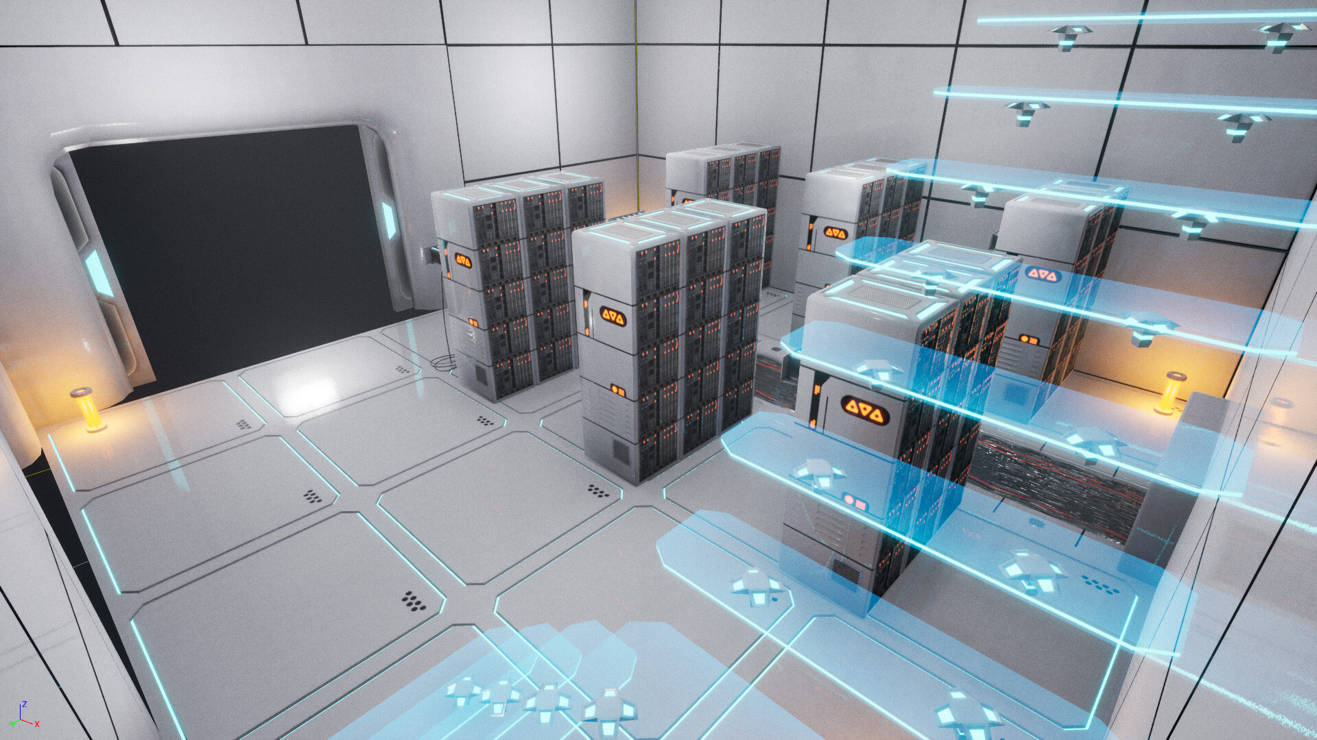 Amine Kamal - Sci-fi server room