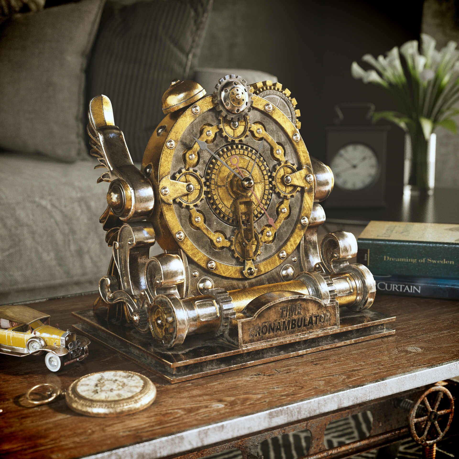 ArtStation - stempunk entque clock scene