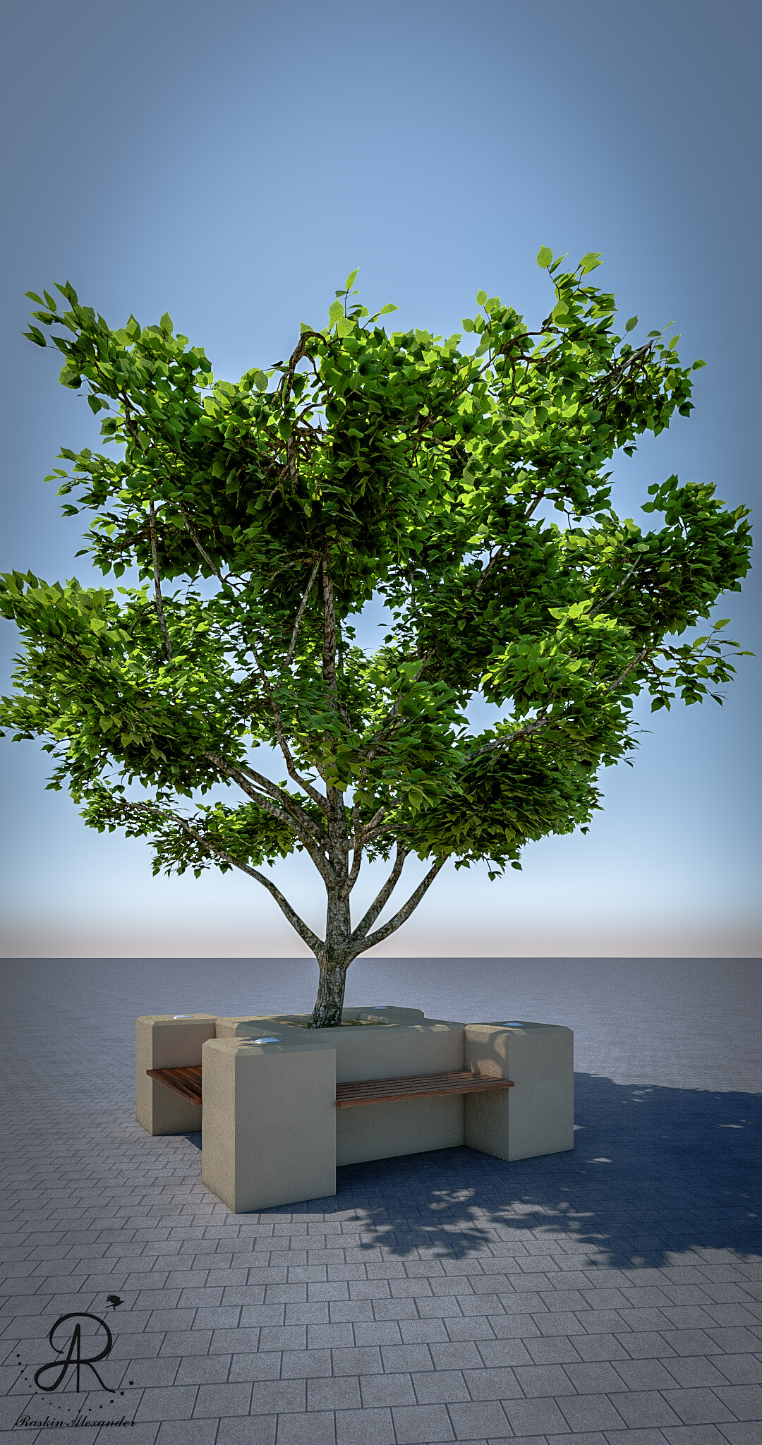 ArtStation - Bench with Tree