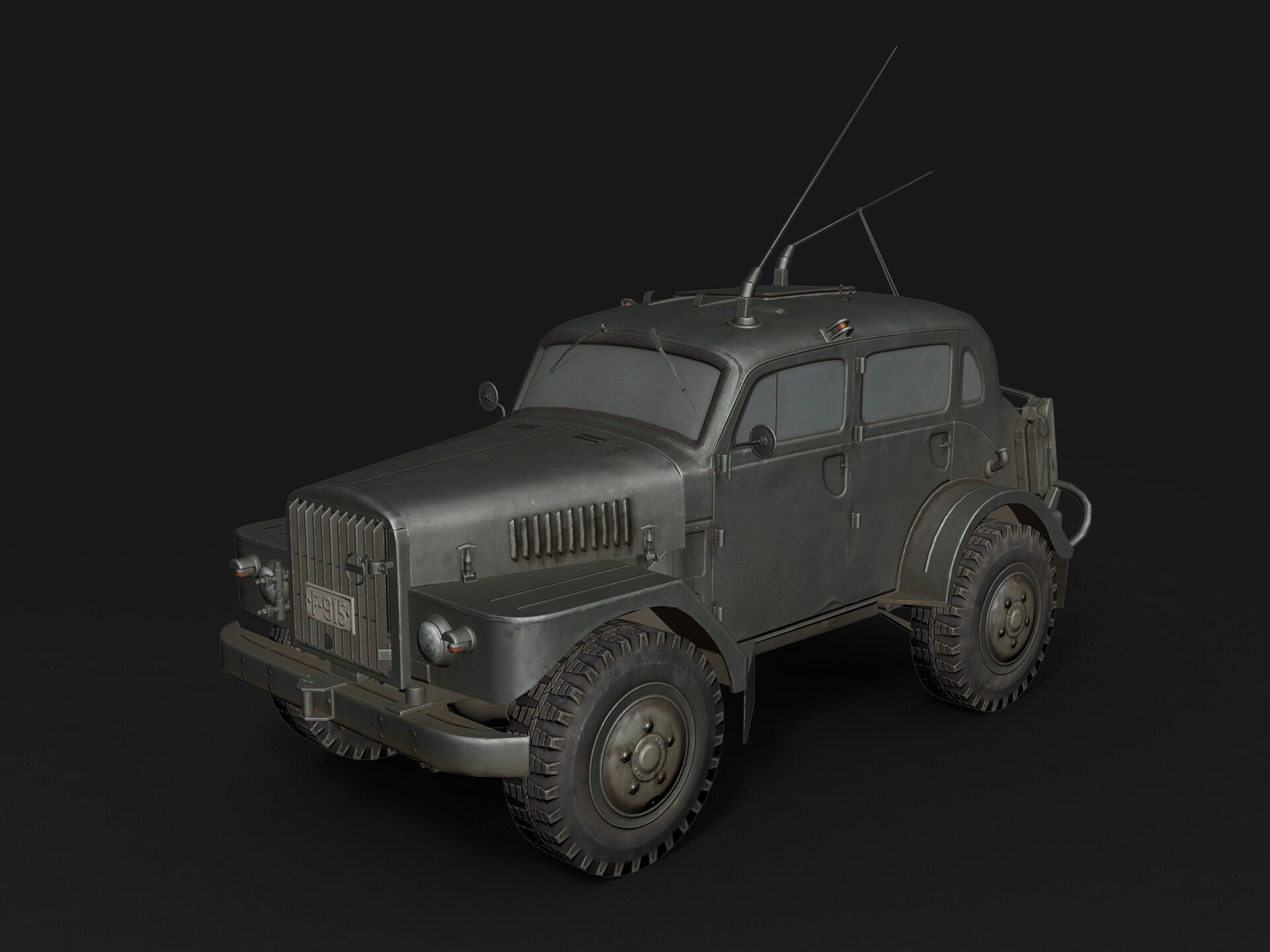 ArtStation - Military Vehicle-Front and Rear View_ World War II
