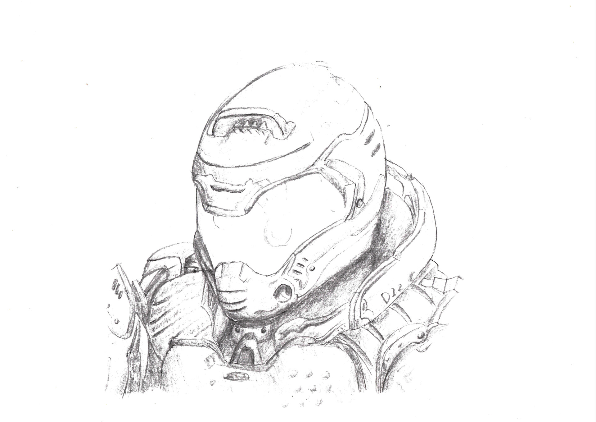 ArtStation - Doomguy Drawing
