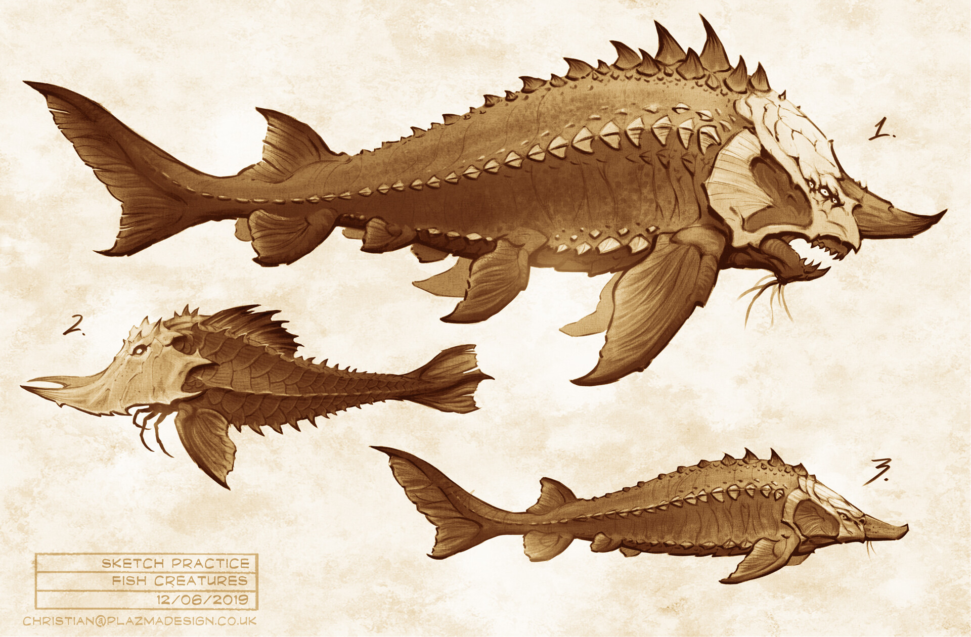 Christian Johnson - Fish creature designs