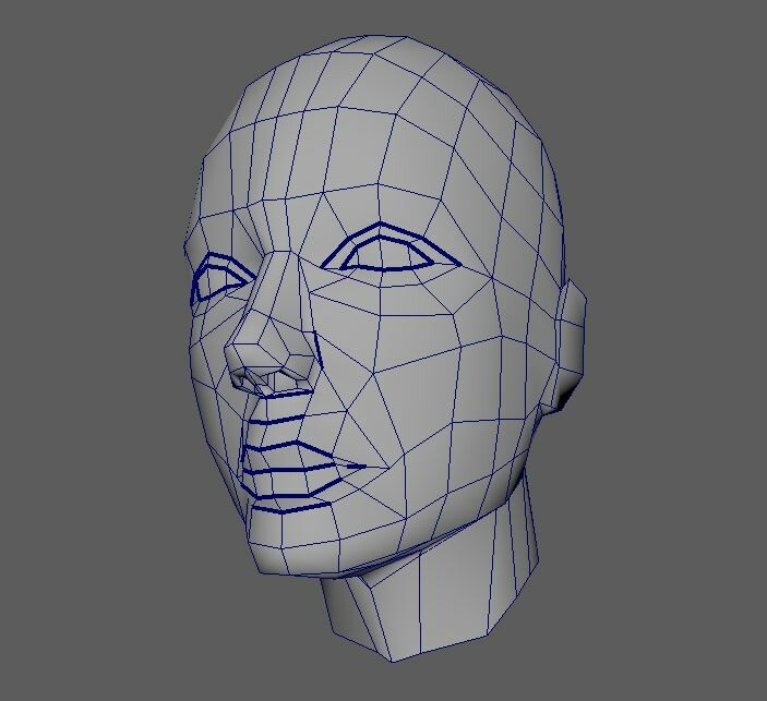 Low Poly Face Topology