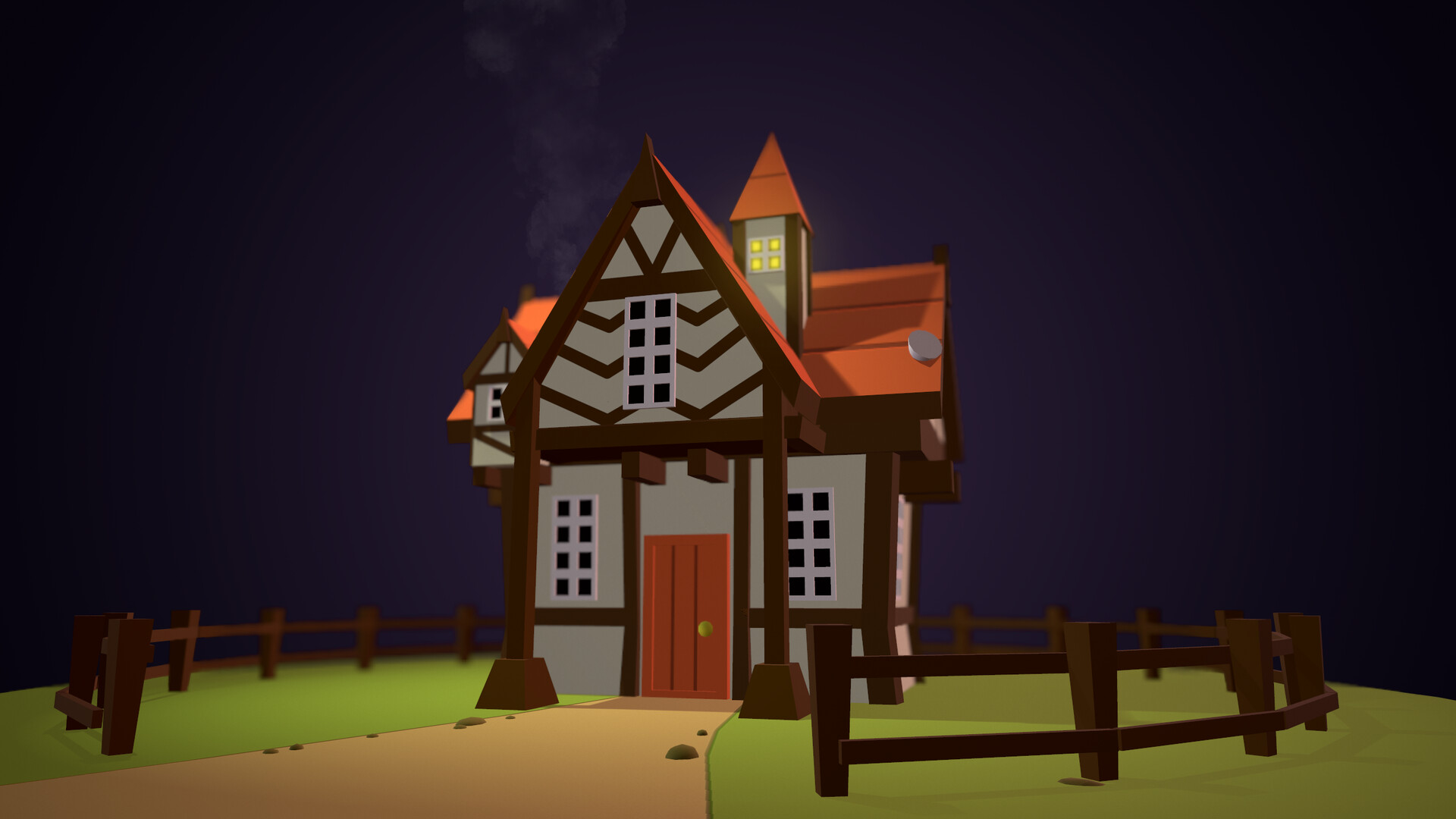 ArtStation - Low-poly house. Speed-modelling