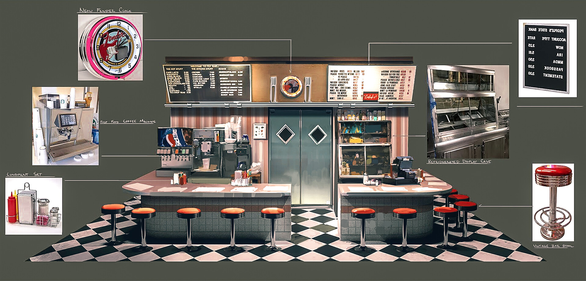 ArtStation - VTM: Front View Diner