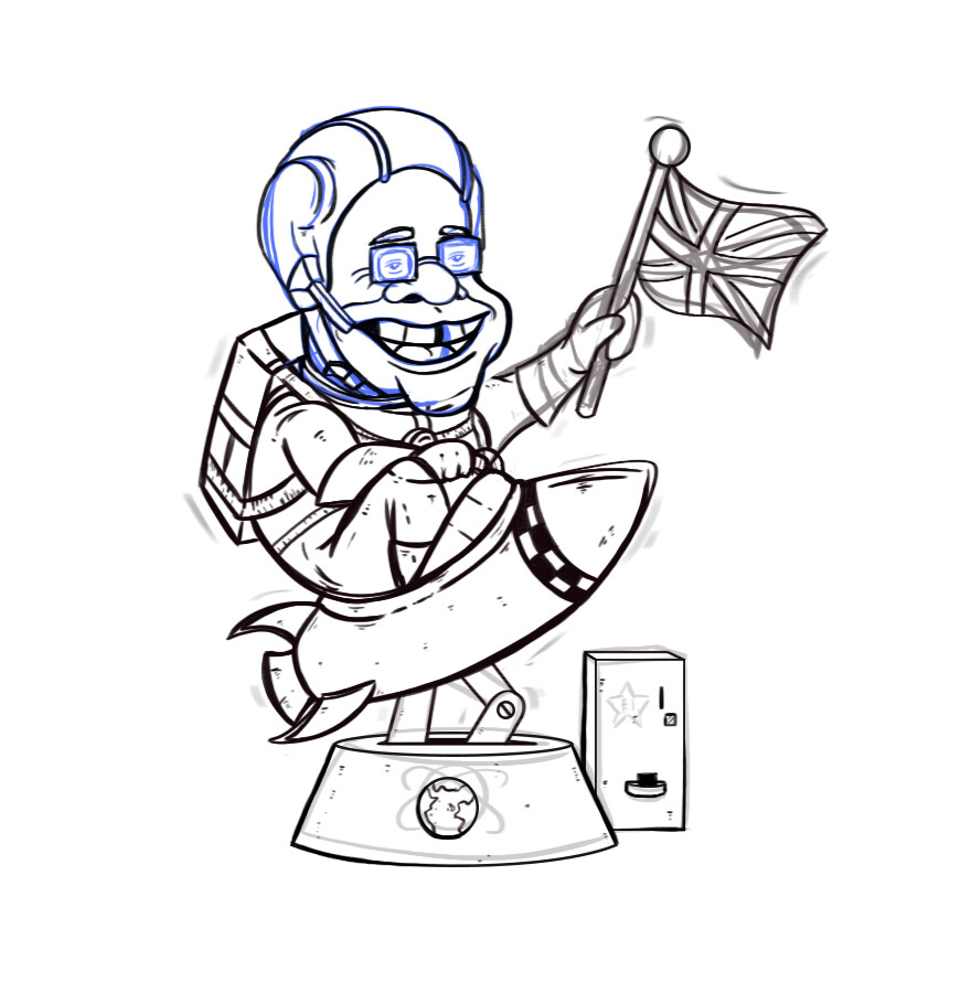 how to draw rocket man