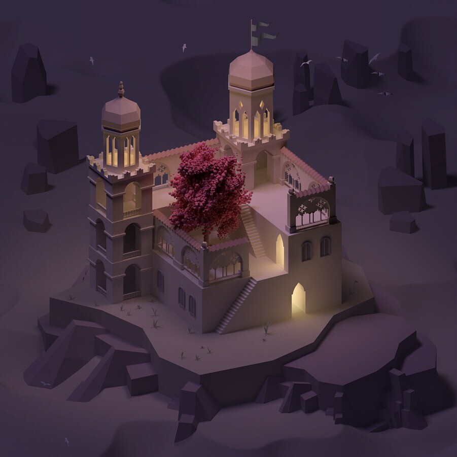 ArtStation - Low Poly Temple