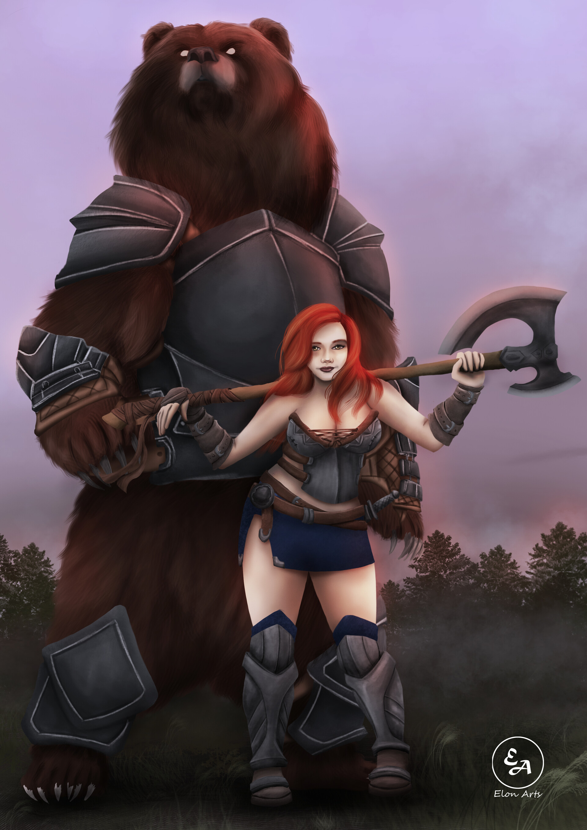 bear warrior drawing