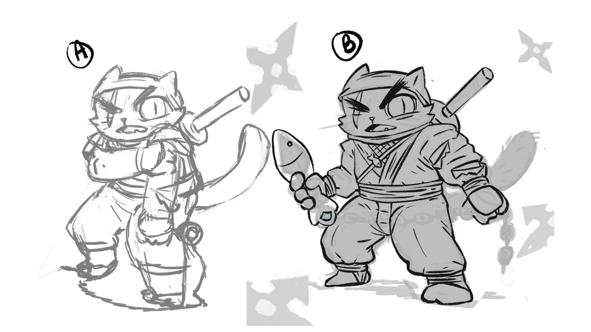 Ninja Cat Drawing