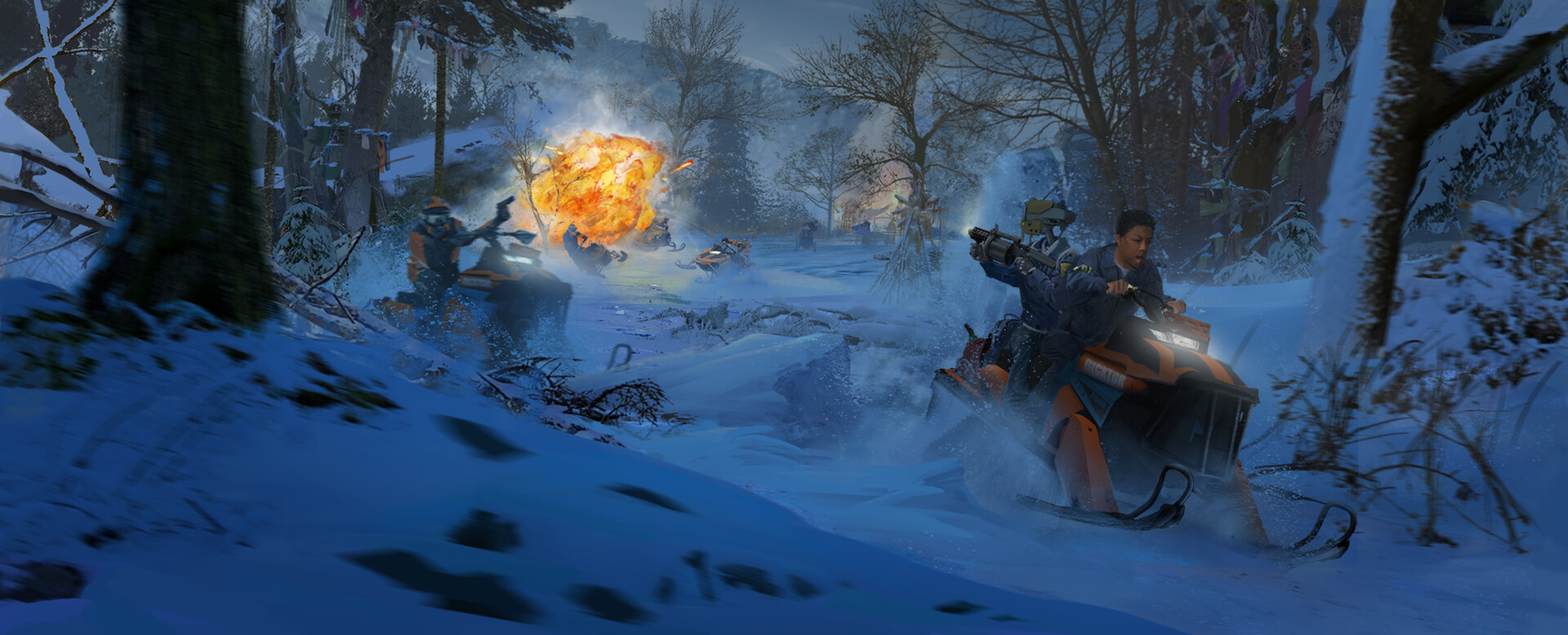 ArtStation - Snowmobile chase / Angel Harvest