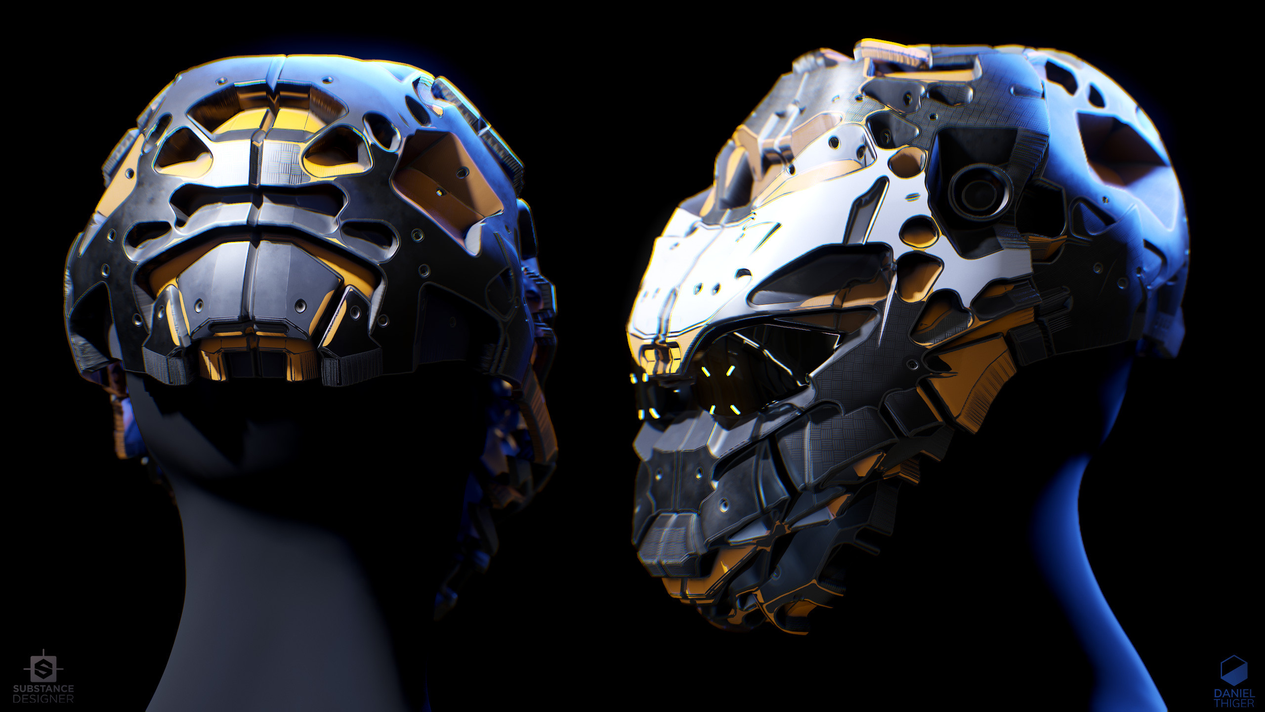 Daniel Thiger - Parametric Helmet Design in Substance Designer