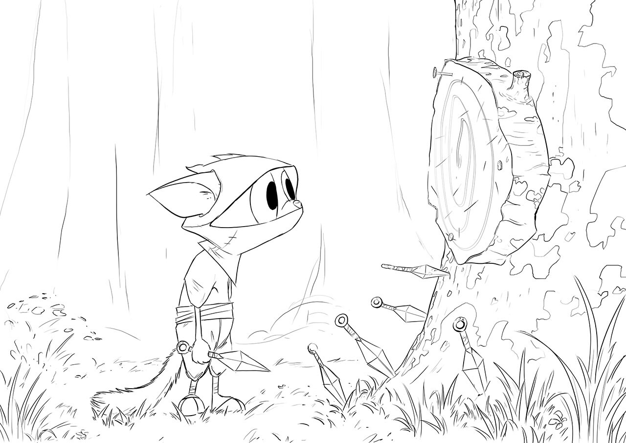 ninja cat simple drawing