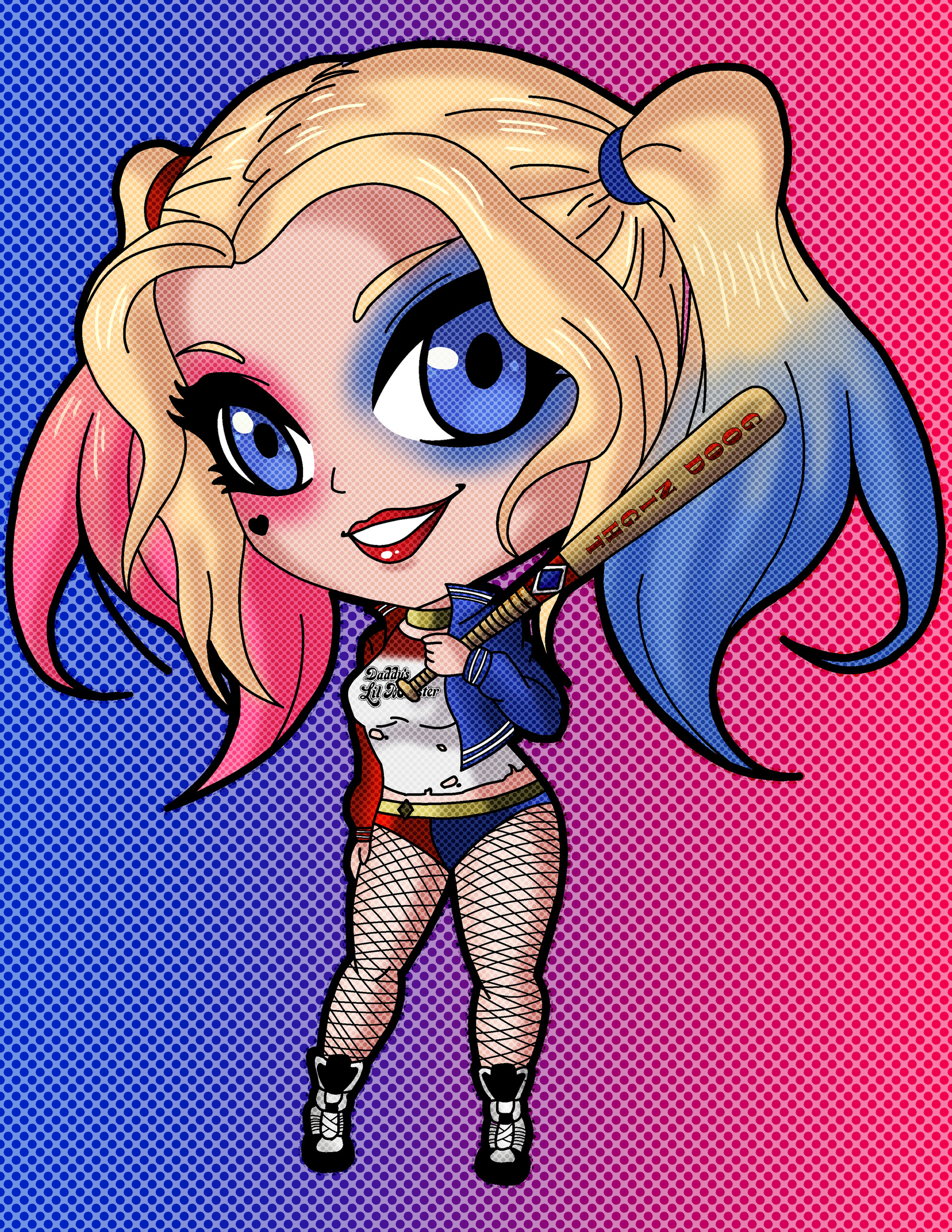 how to draw baby harley quinn