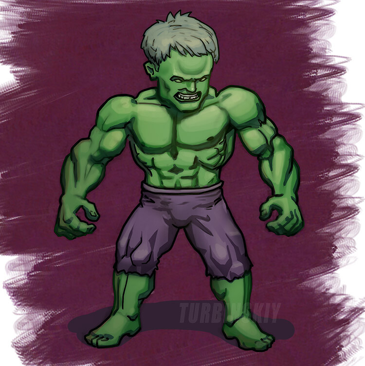 how to draw chibi hulk