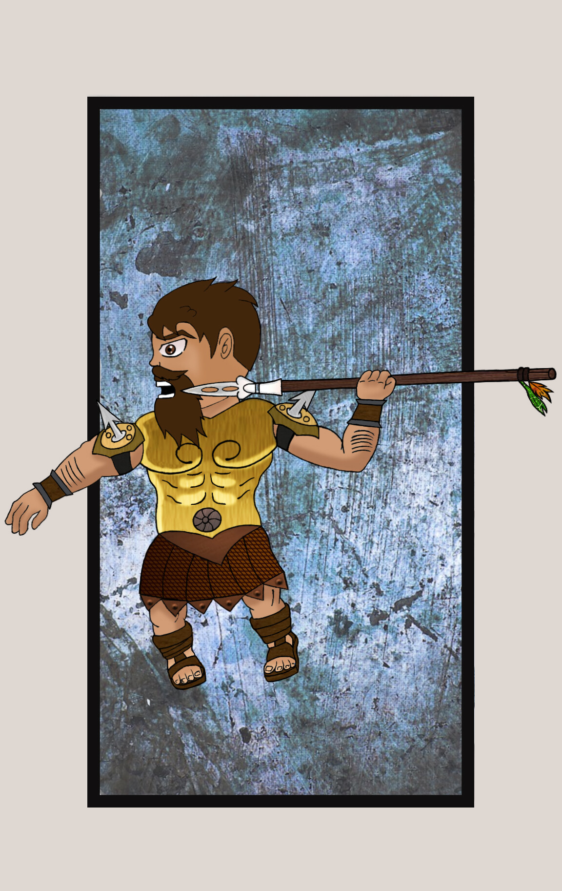 ArtStation - Odysseus throwing spear