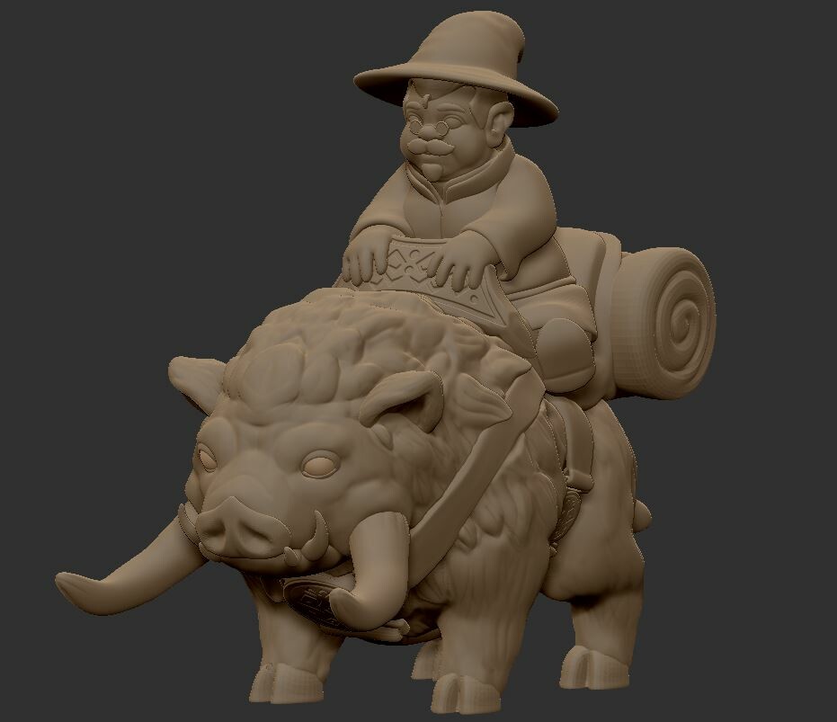 ArtStation - Wizard and Giant Boar Mount - Sculpt