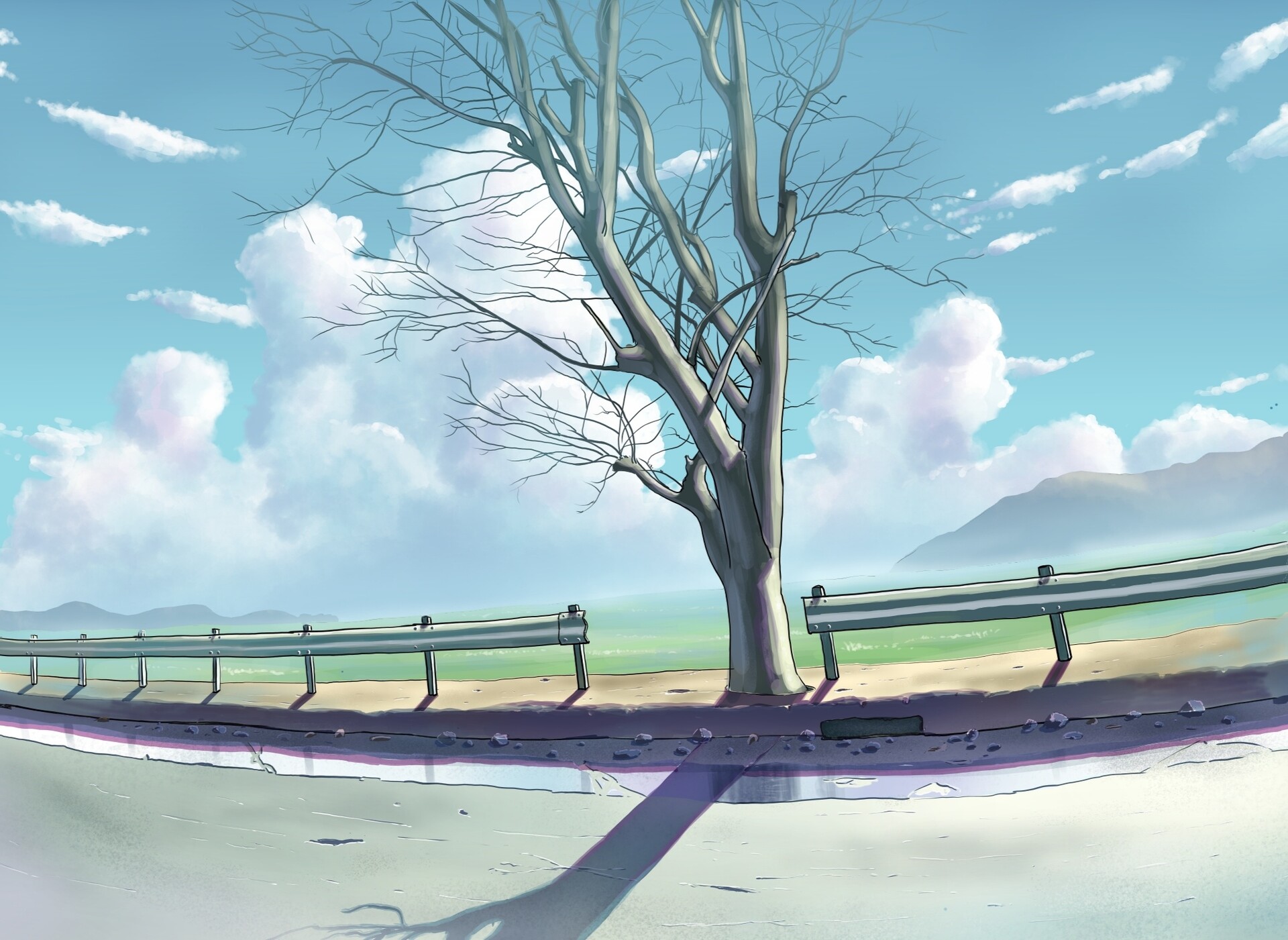 Beautiful 300 Background anime road for phone and desktop