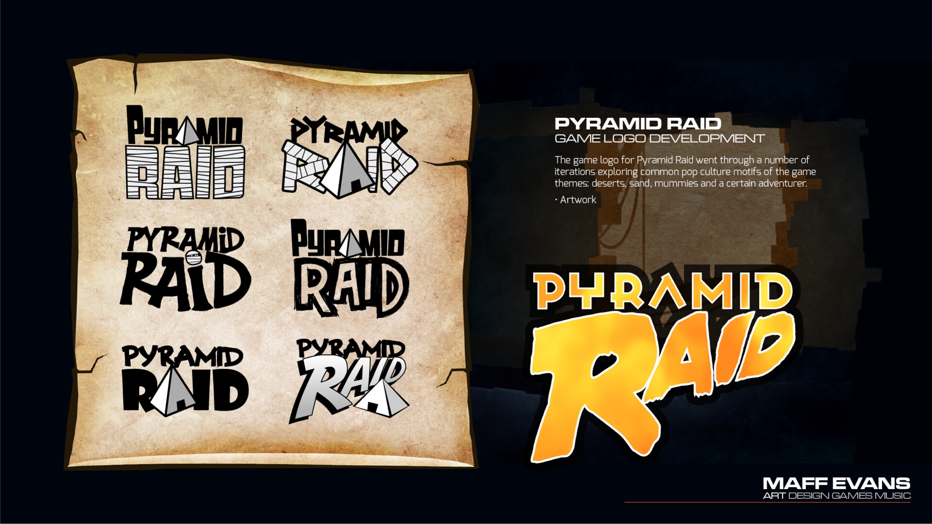 ArtStation - Pyramid Raid: Logo treatments