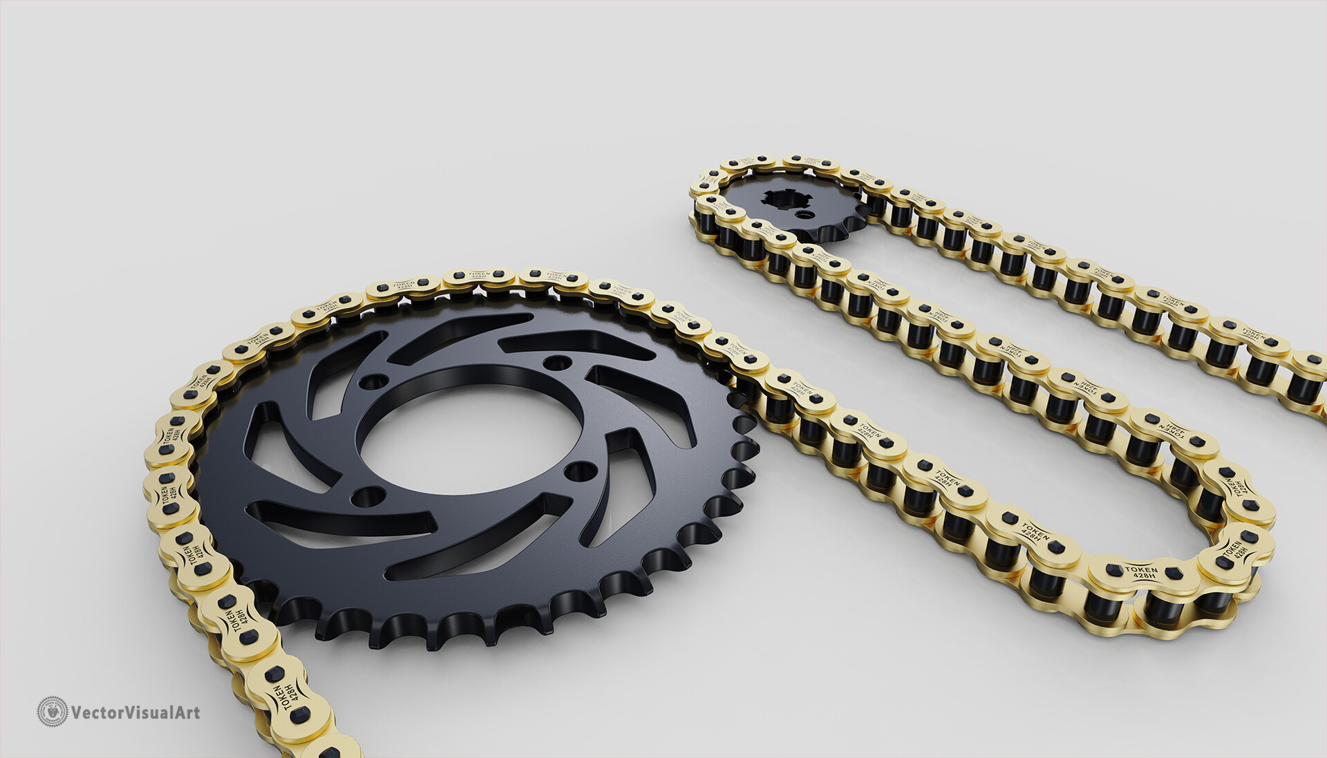 ArtStation - Motorcycle chain made with rhino and keyshot