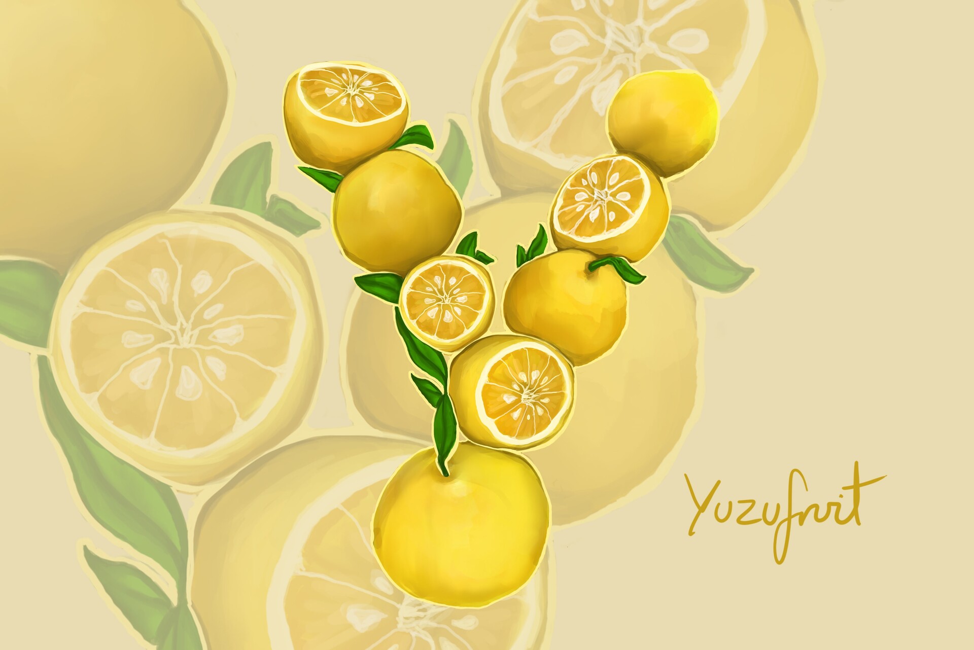 ArtStation - Y is for yuzu fruit