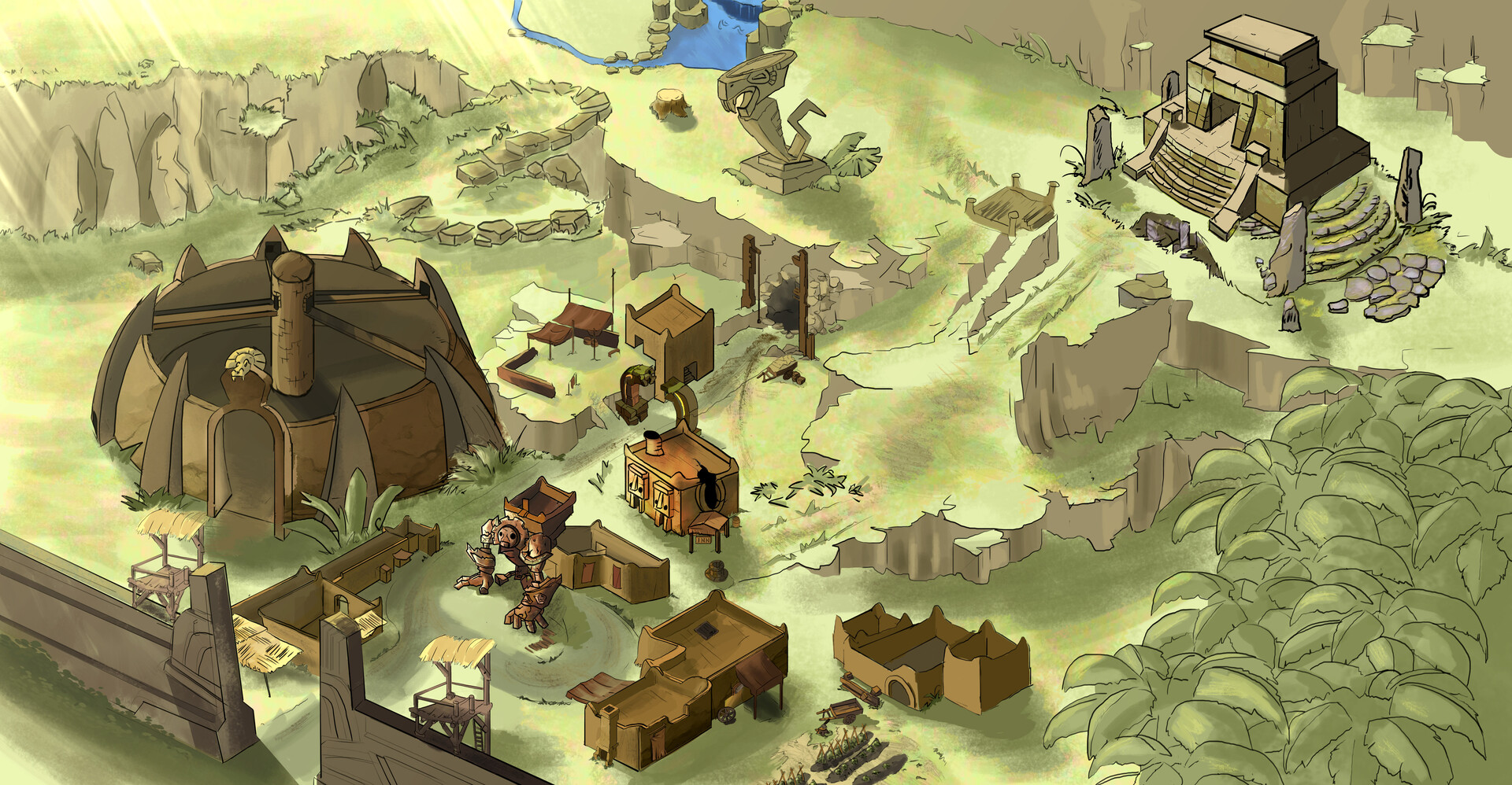 ArtStation - Aztec settlement