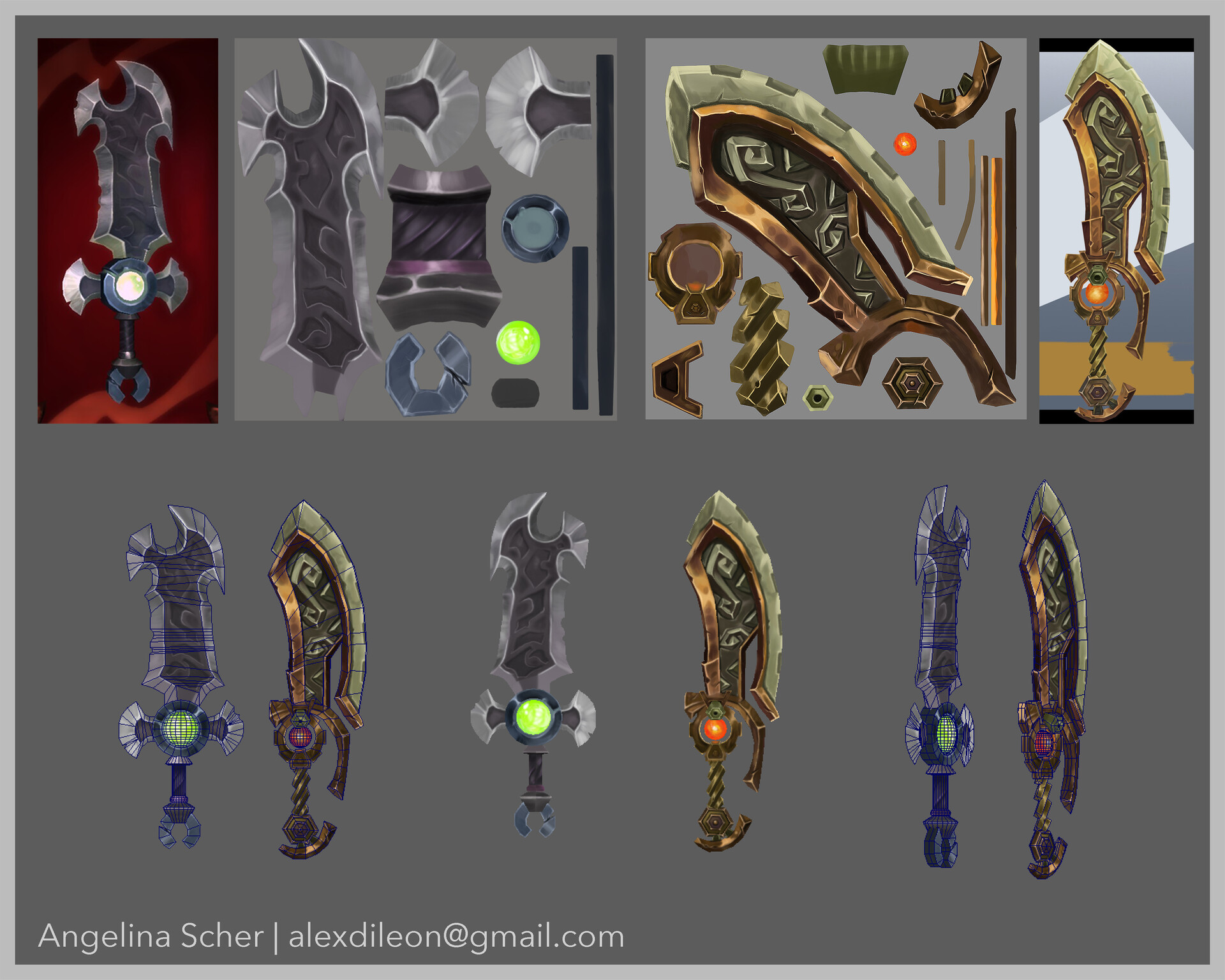 ArtStation - Dungeon Defenders weapons project; texturing and painting