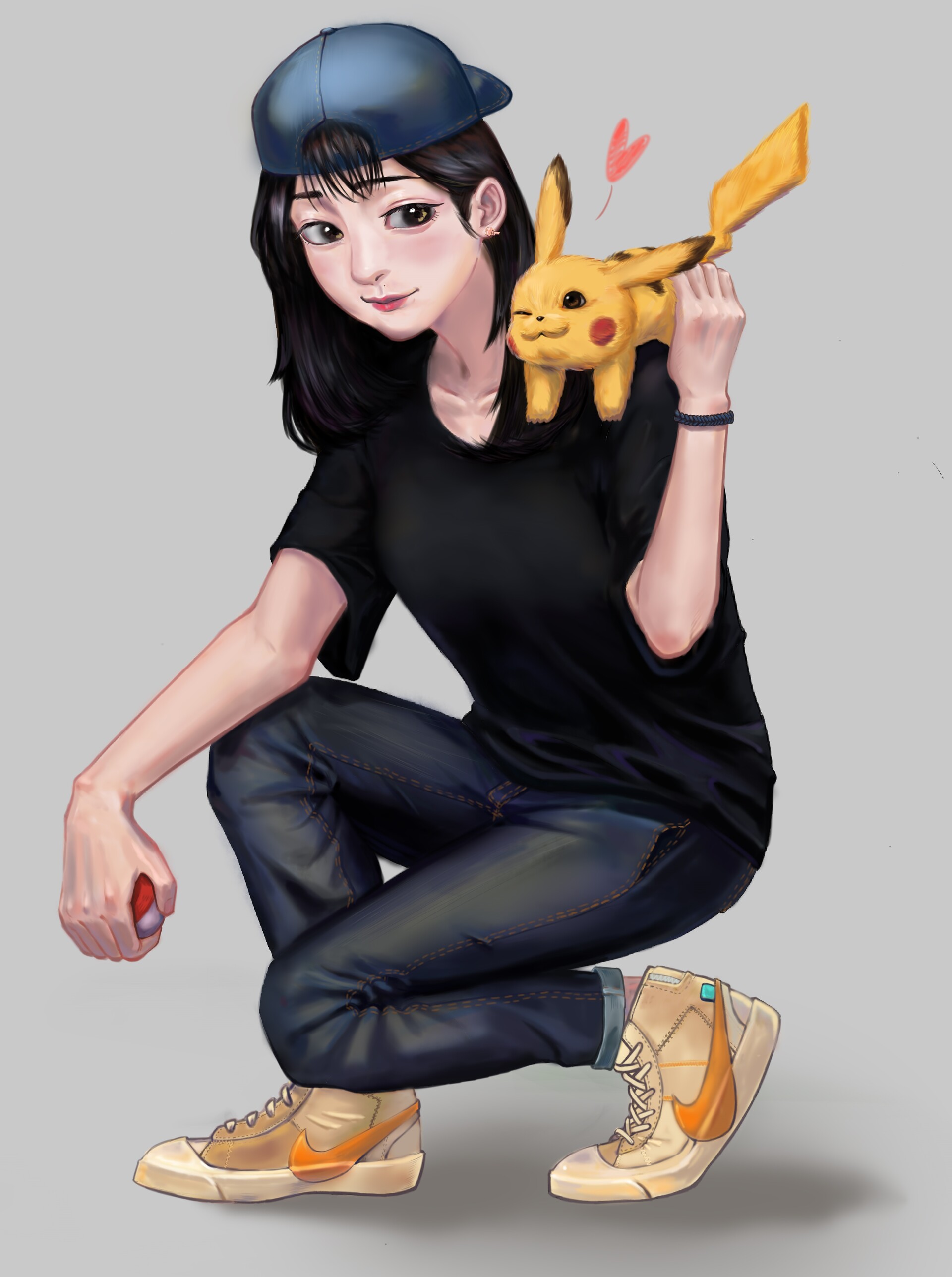 ArtStation - Girl and Pikachu