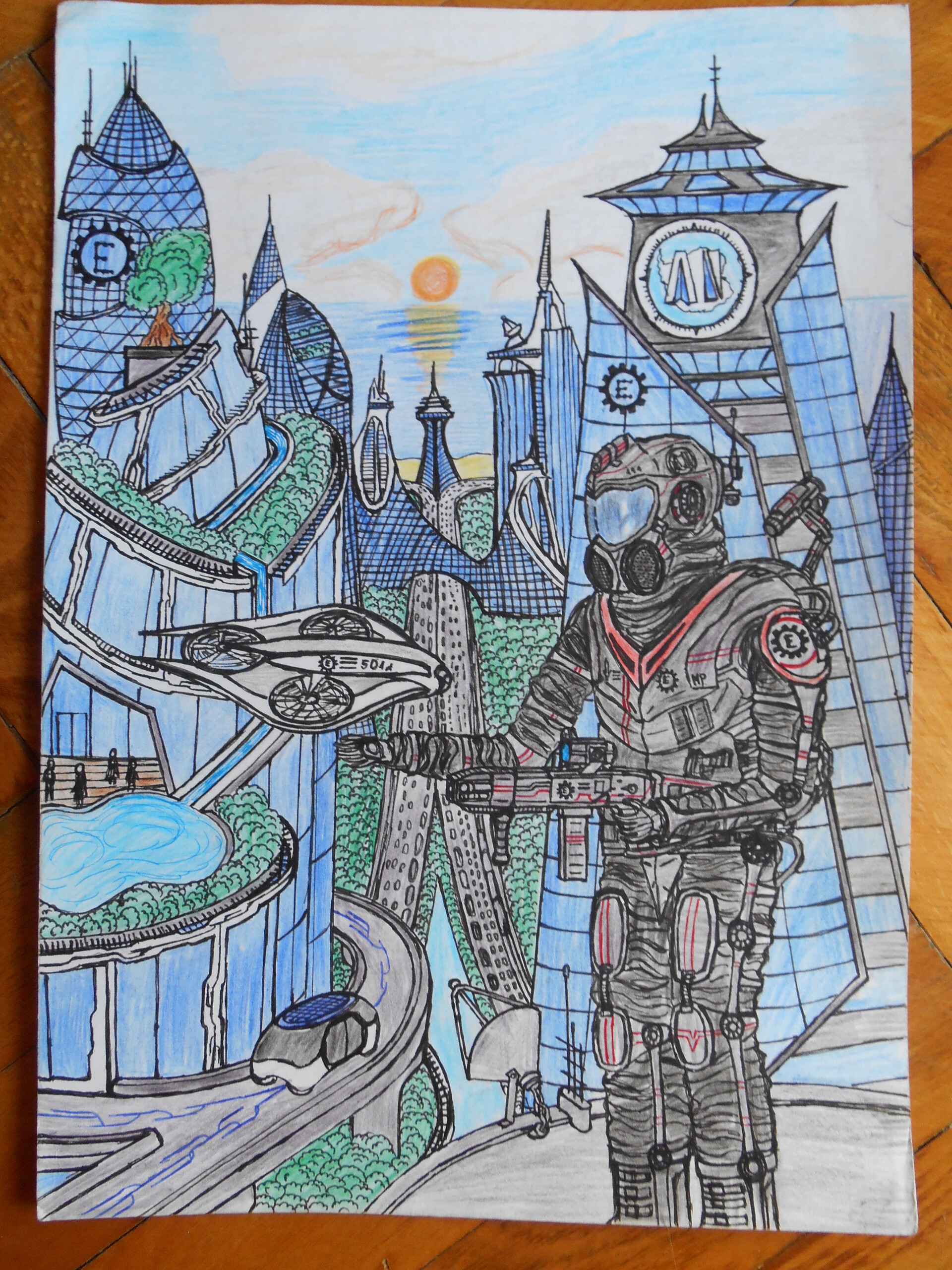 ArtStation - Sci-fi City illustration