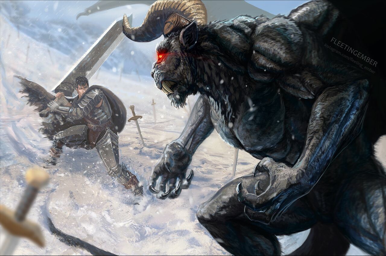 ArtStation - Berserk - Guts vs Zodd