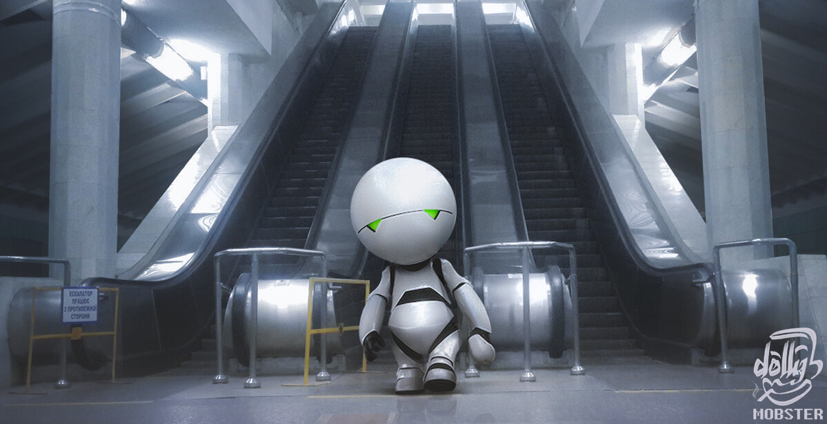 ArtStation - Paranoid Android in the Kharkiv Subway
