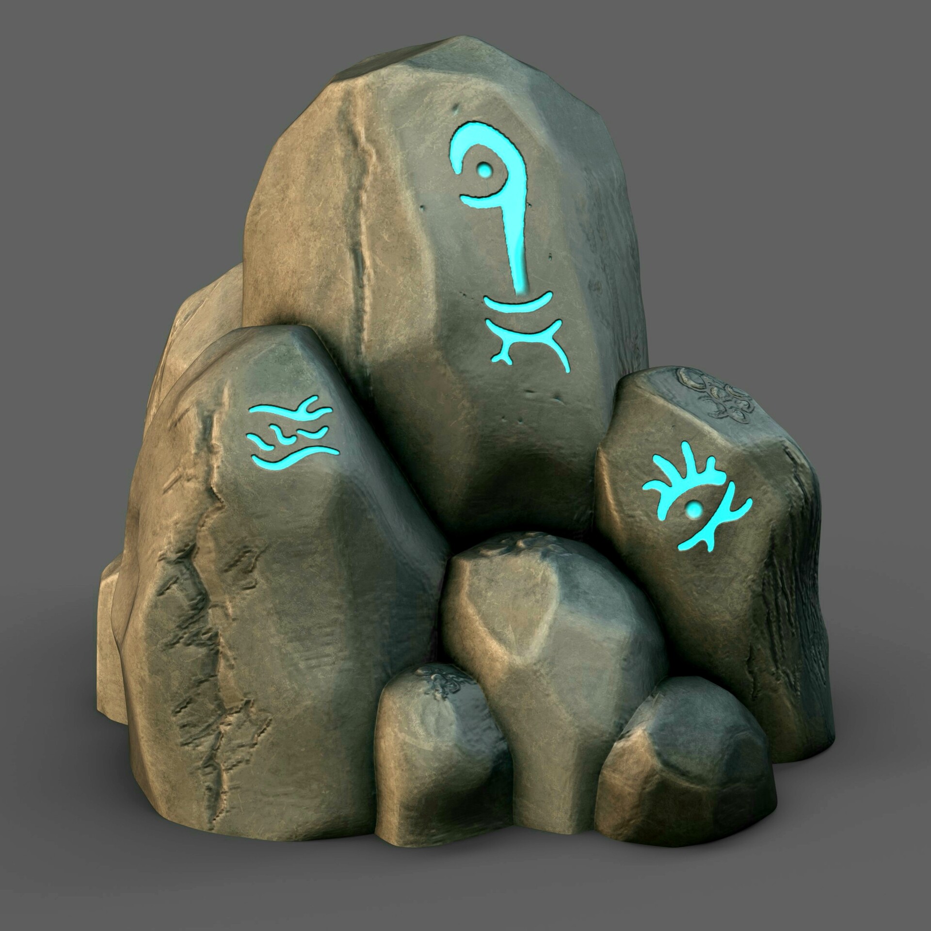 ArtStation - Stylized Rocks with Celtic Runes