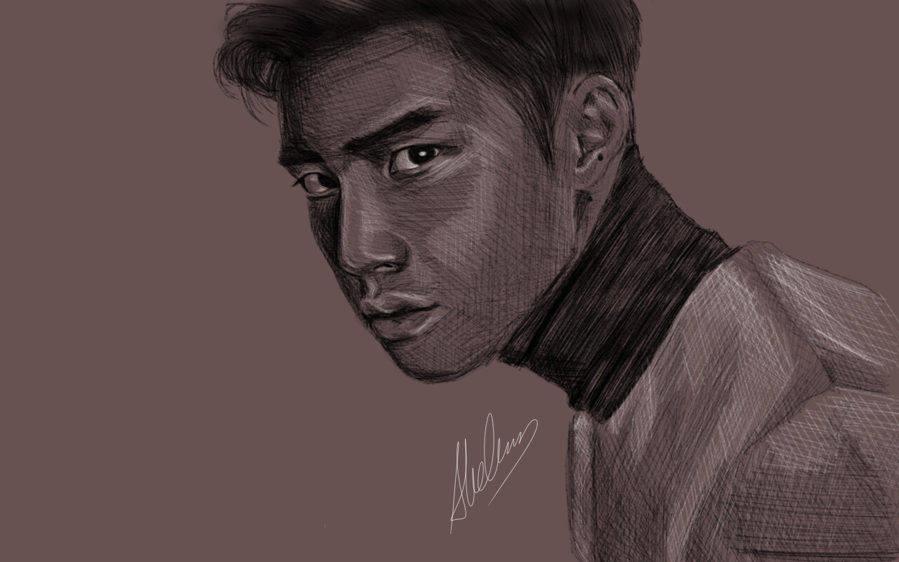 ArtStation - Cross hatching Portrait D.O