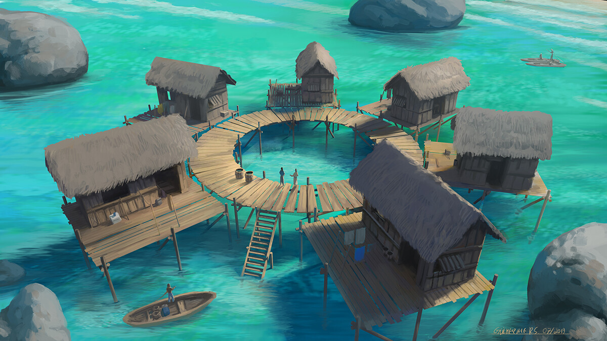 ArtStation - Fishing village