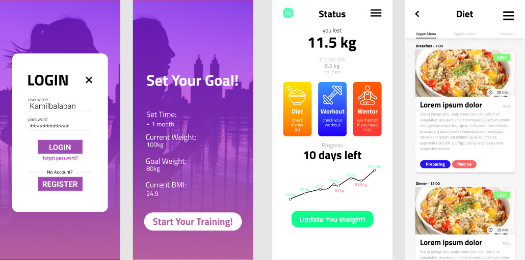 ArtStation - Fit app - interface idea.