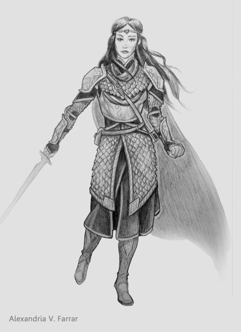 how to draw a girl knight