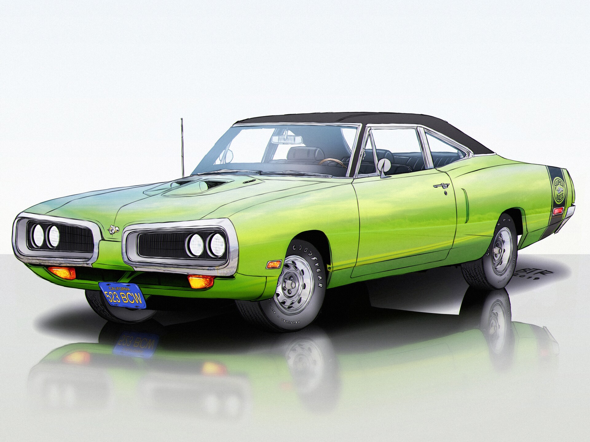 ArtStation - Chris's 1970 Dodge Super Bee / Sublime Green