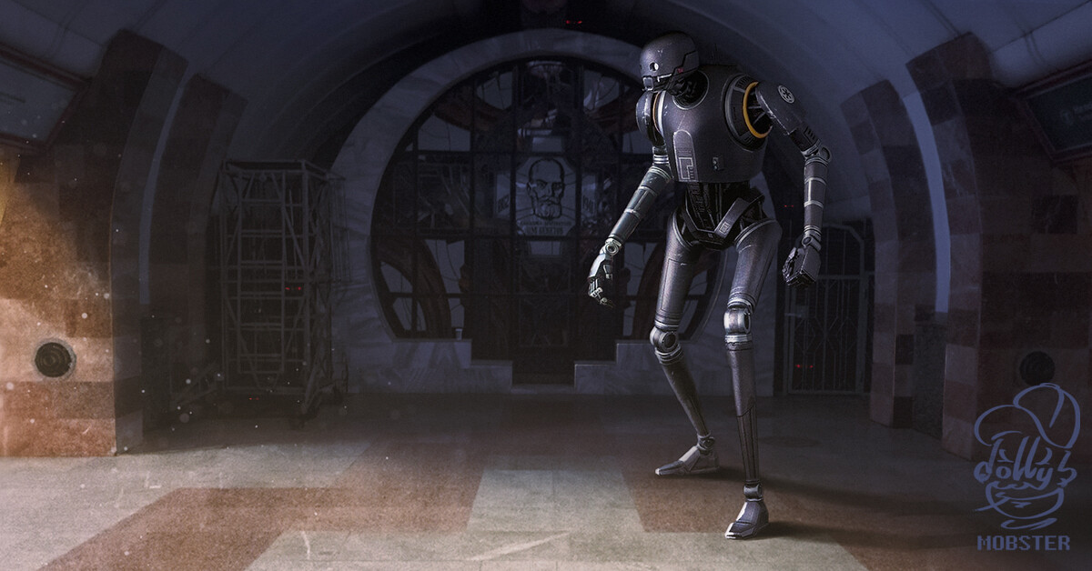 ArtStation - K2SO from Star Wars movie in the Kharkiv subway station.