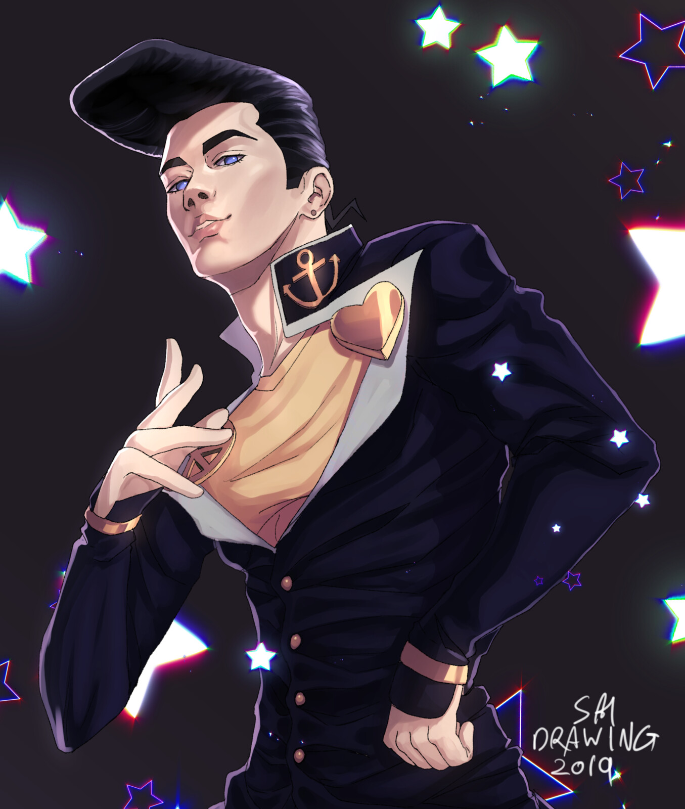how to draw josuke higashikata