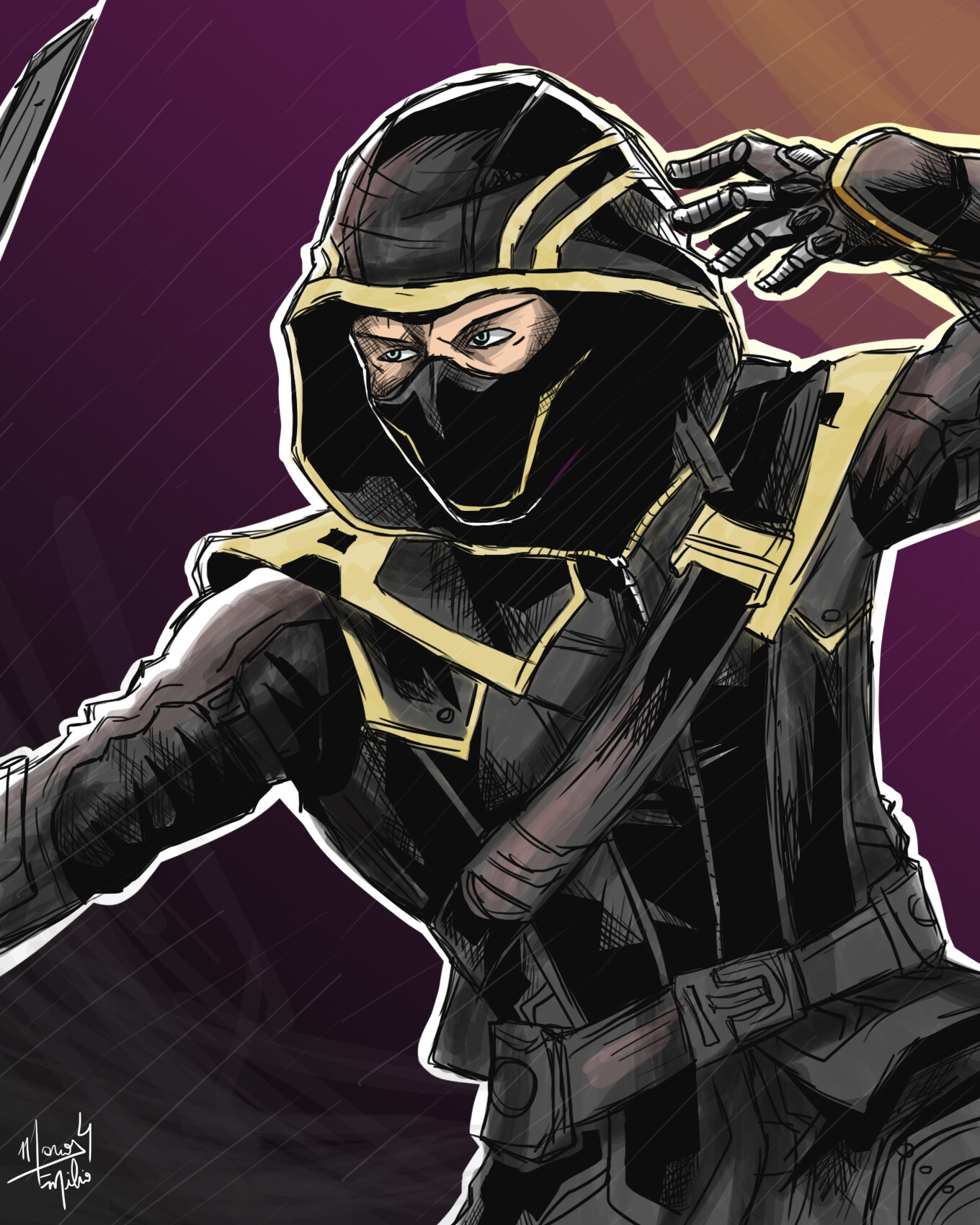 how to draw hawk eye