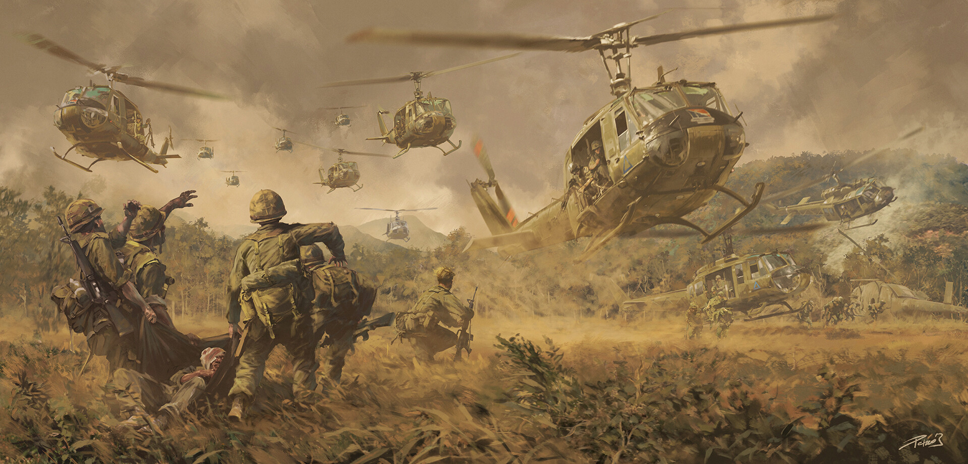 ArtStation - Battle of Ia Drang valley, Vietnam 1965.