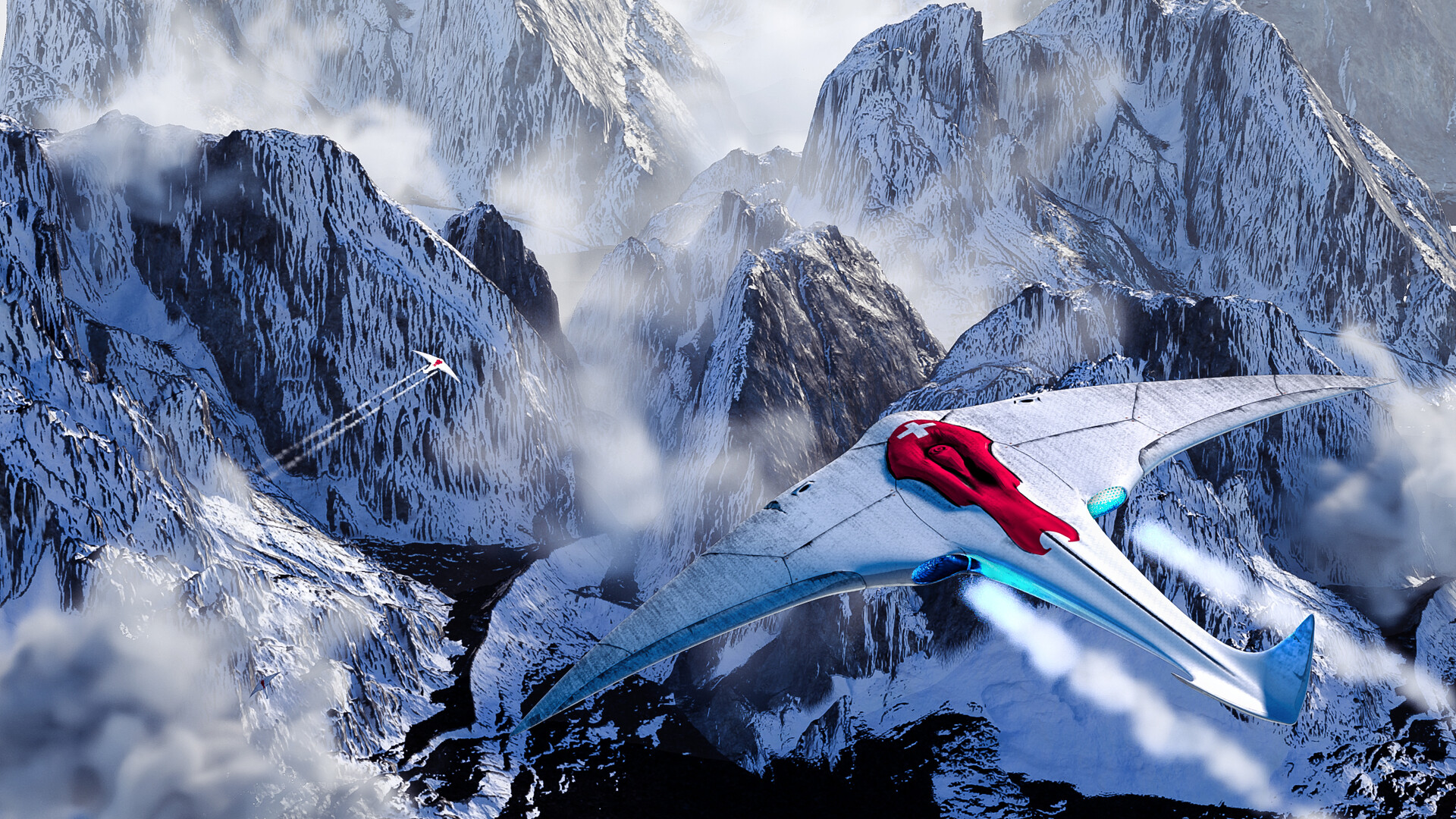 ArtStation - red cross plane