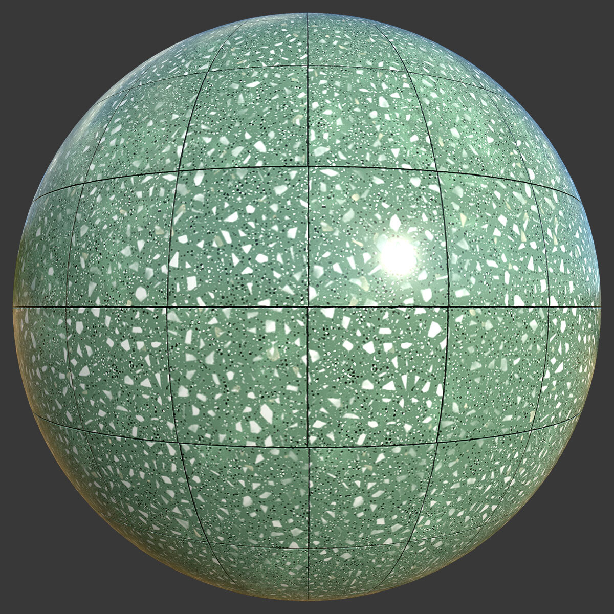 TextureCan - Green Terrazzo Tiles with Black and White Flakes