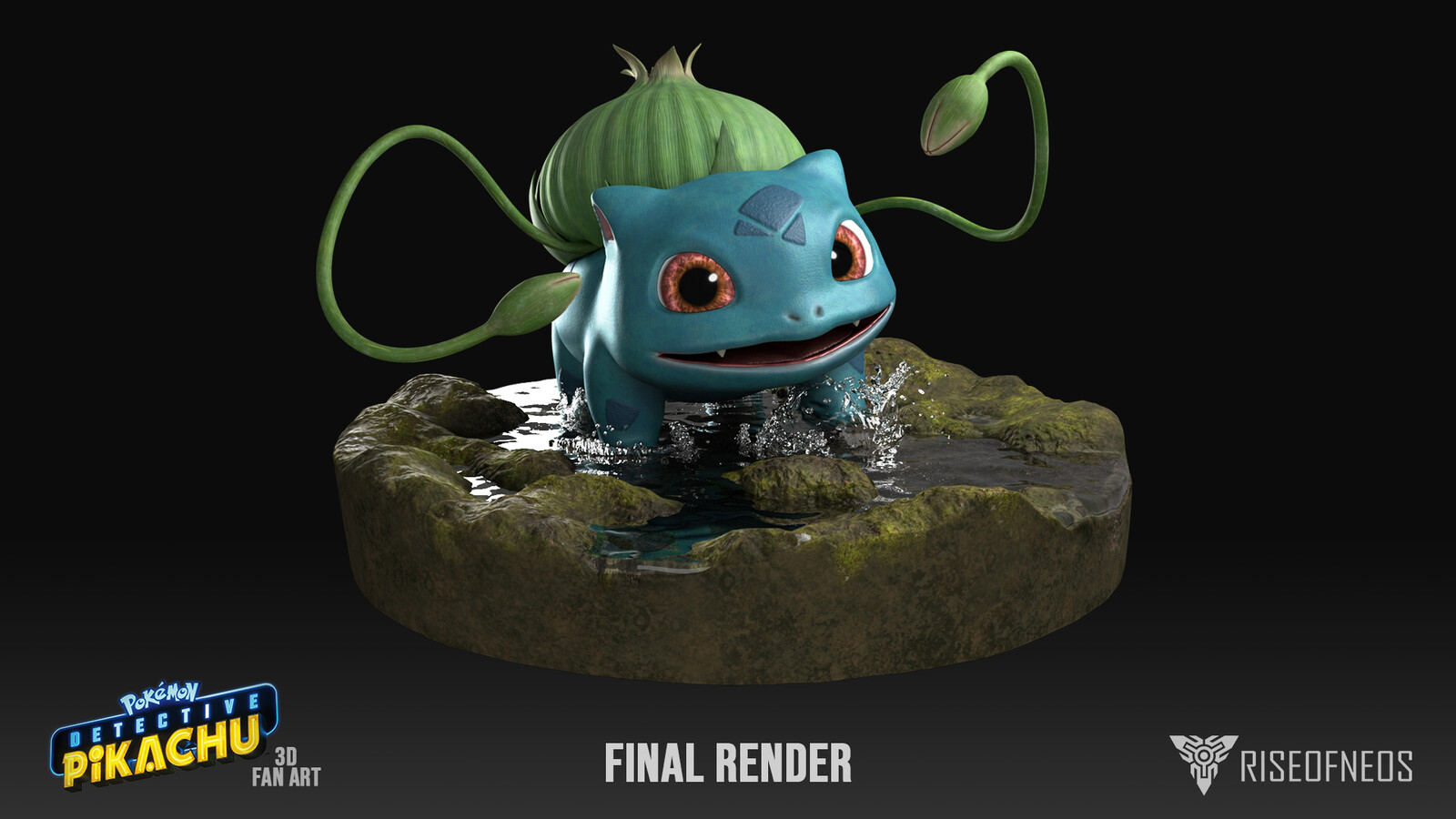 Fong Chen Chia - Detective Pikachu: Bulbasaur Fan Art