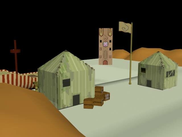 ArtStation - Low poly pixel art scene